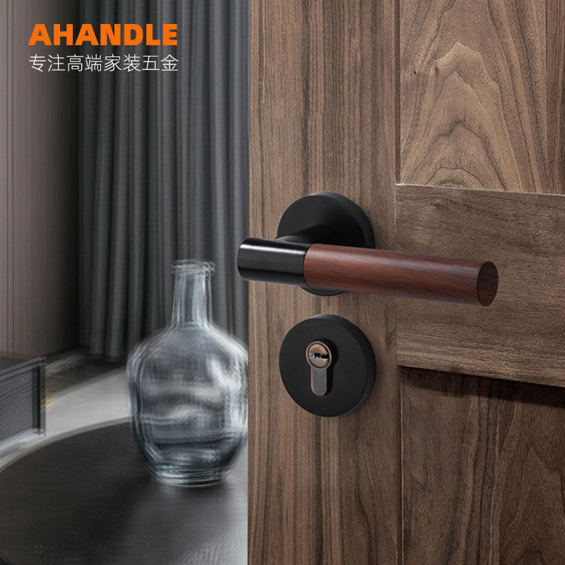 Eurostyle wood grain lock indoor split lock mute room door lock solid ...