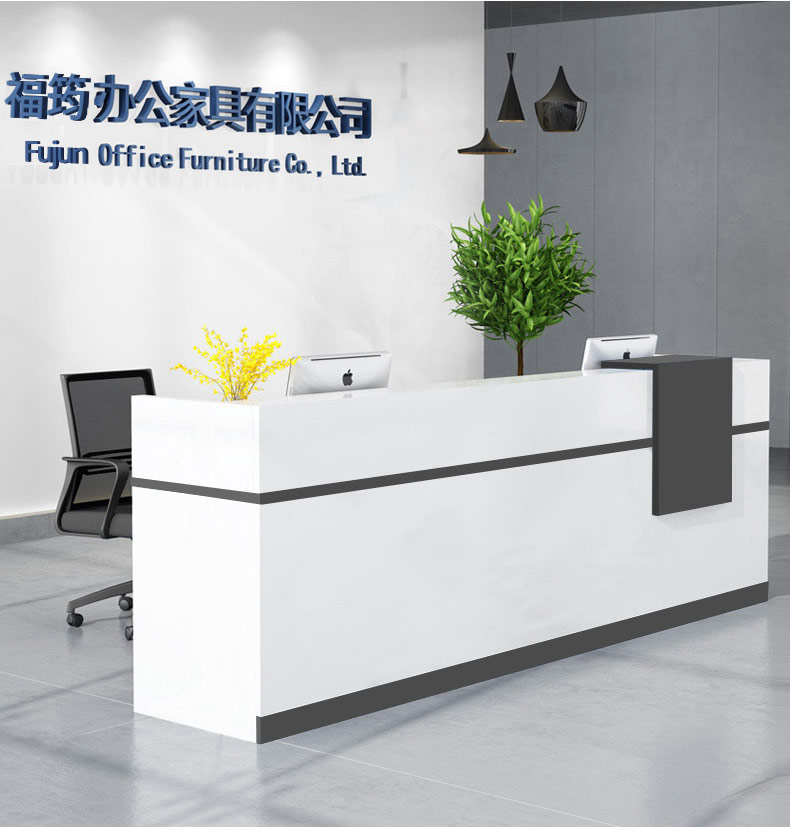 公司前台桌接待台简约现代教育培训机构工作台吧台办公桌子收银台-阿里巴巴