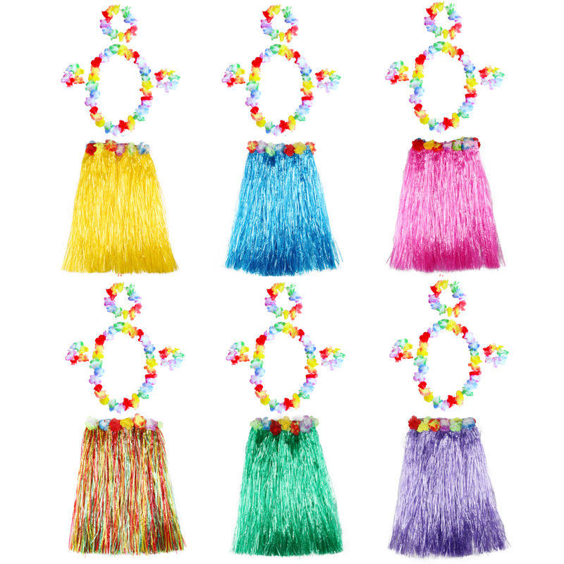 Kindergarten seaweed dance costume kids hawaiian hula skirt outfit ...