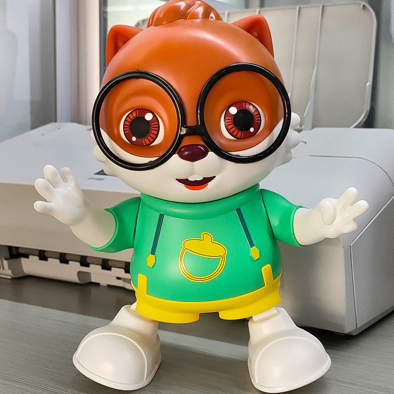 Three red squirrels net electric vibrato singing and dancing baby baby ...