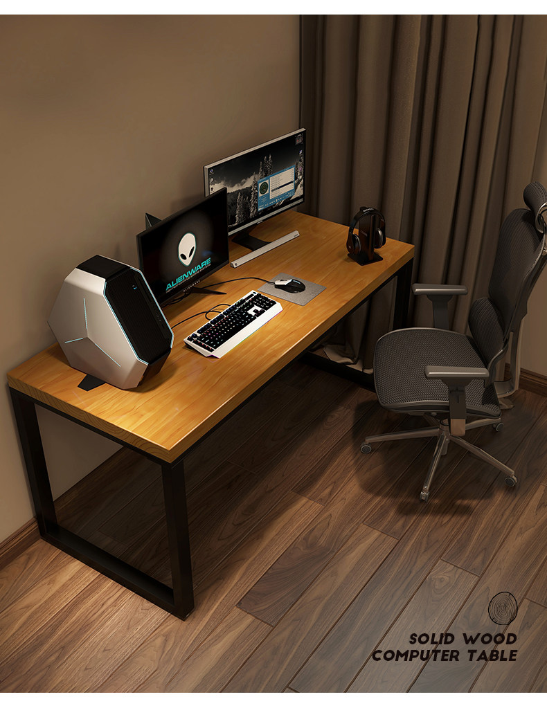 [USD 110.00] Solid wood desktop computer desk Simple esports desk Home ...