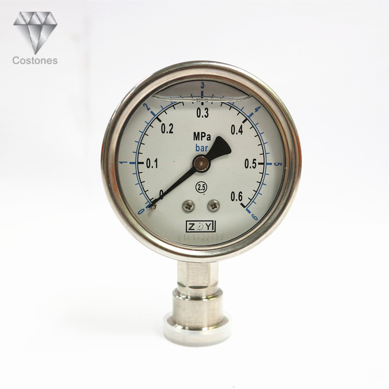 蛋白纯化层析超滤压力表 TC25卡盘快接口 0-6bar TC50 精准校验