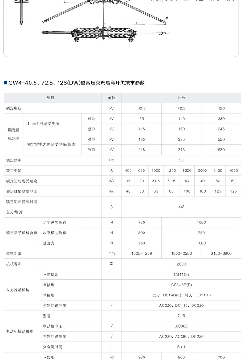 户外高压隔离开关 GW7-110KV/2000A GW7-126KV/3150A三相高压隔-阿里巴巴