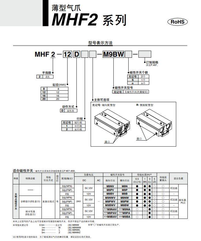 SMC平缸MHF2-8D/12D/16D/20D/D1/D2//D1R/D2R导轨薄型气爪-阿里巴巴