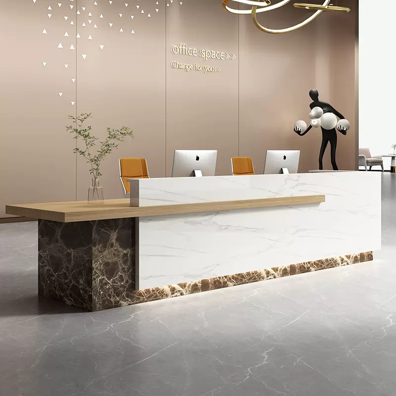 简约现代烤漆办公前台桌，公司接待台的颜值与实力担当！-前台-淘宝好物网