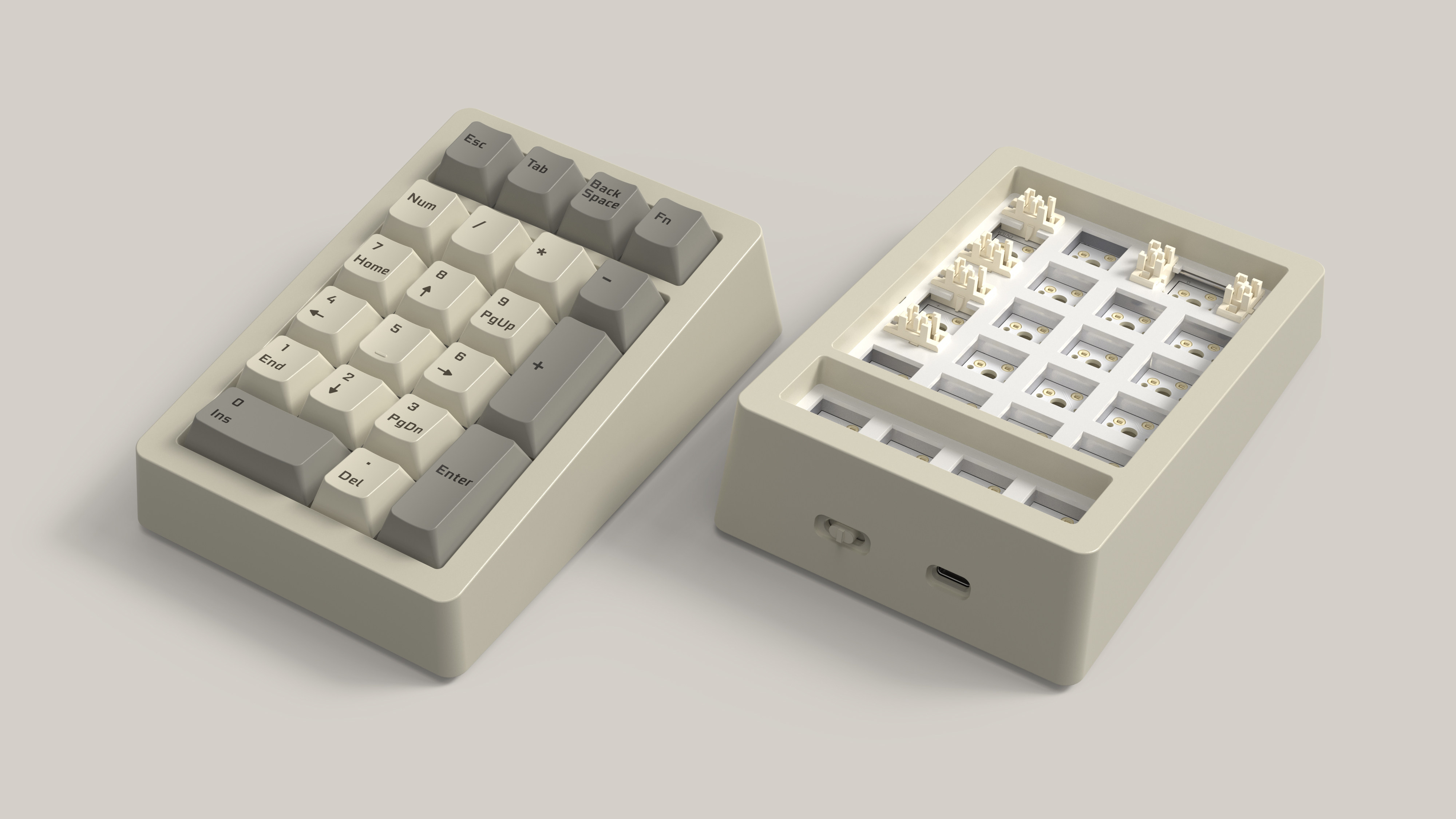 三模数位键盘PAD套件 无线RGB键盘干电池供电 CIY CAKE21狼派team wolf键盘配件