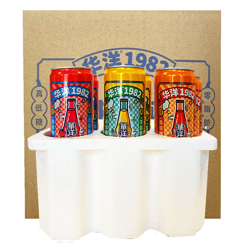 Huayang 1982 soda 330ml * 6 easy-to-pull canned fruit carbonated beverage whole box drink really ...
