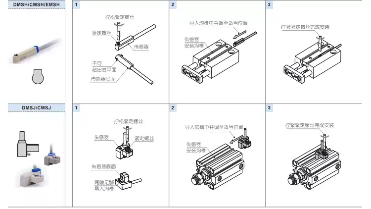 亚德客传感器A06/A05-EMSH/EMSG/DMSG/DMSH-020/030/050 耐油防水