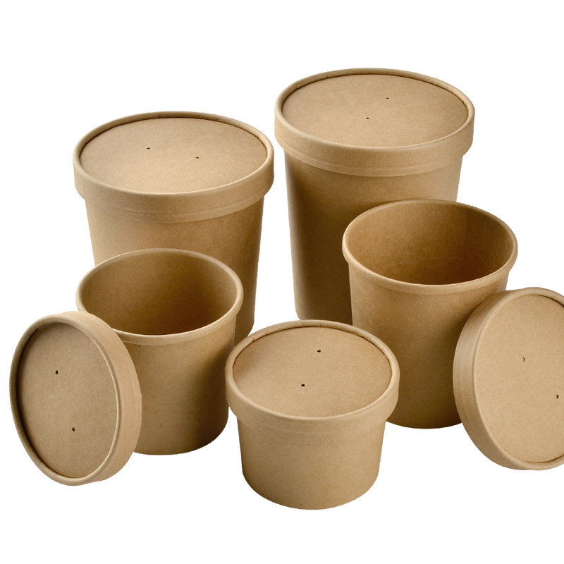 Shangji kraft paper packing bowl Disposable paper bowl Laba porridge ...