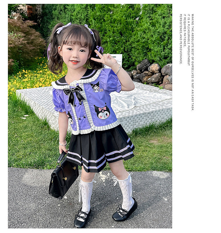 Baby Girl's JK Dress Summer 2024 New Style Fashionable Pleated Skirt ...