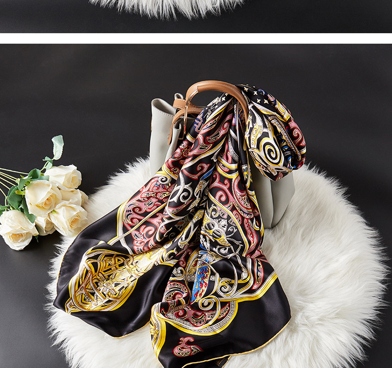Silk Scarf Women's All-match Spring and Summer Silk Large Square Scarf ...
