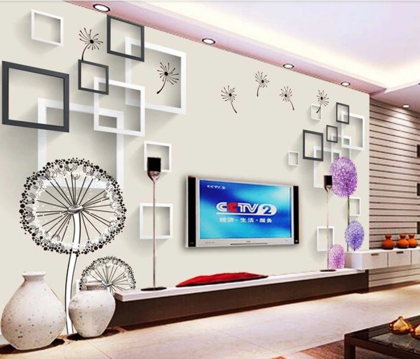 [USD 7.10] Dandelion 3D TV Background Wallpaper Modern Simple ...