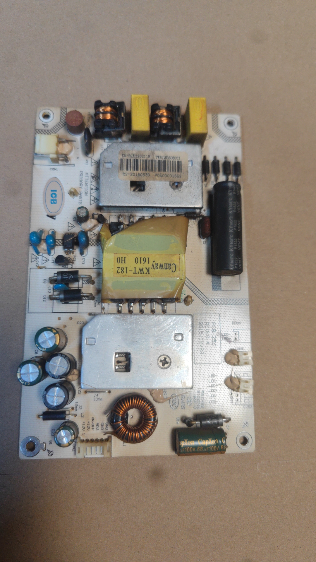 ICB显示器H3916C电源板Q390PLUS，PCB-256 REV0.4 T390HVN04-Taobao