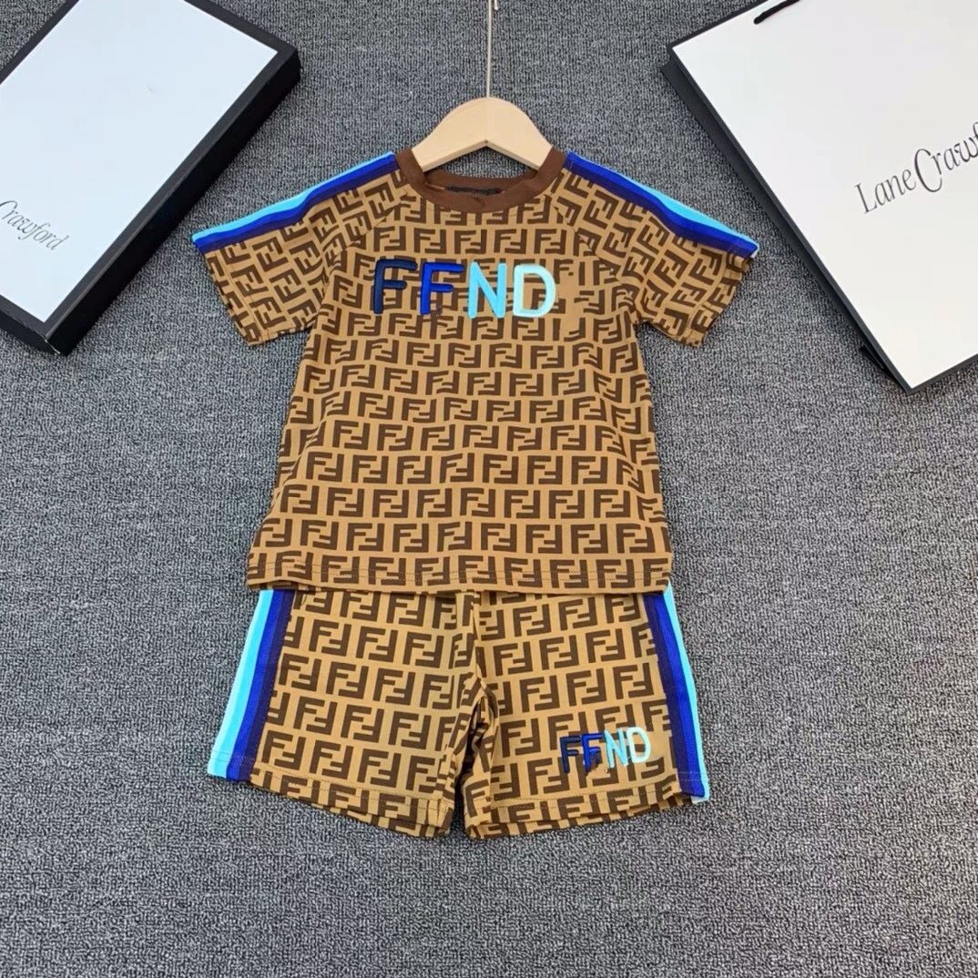 Spring and summer new high-end children's clothing gradient rainbow ...