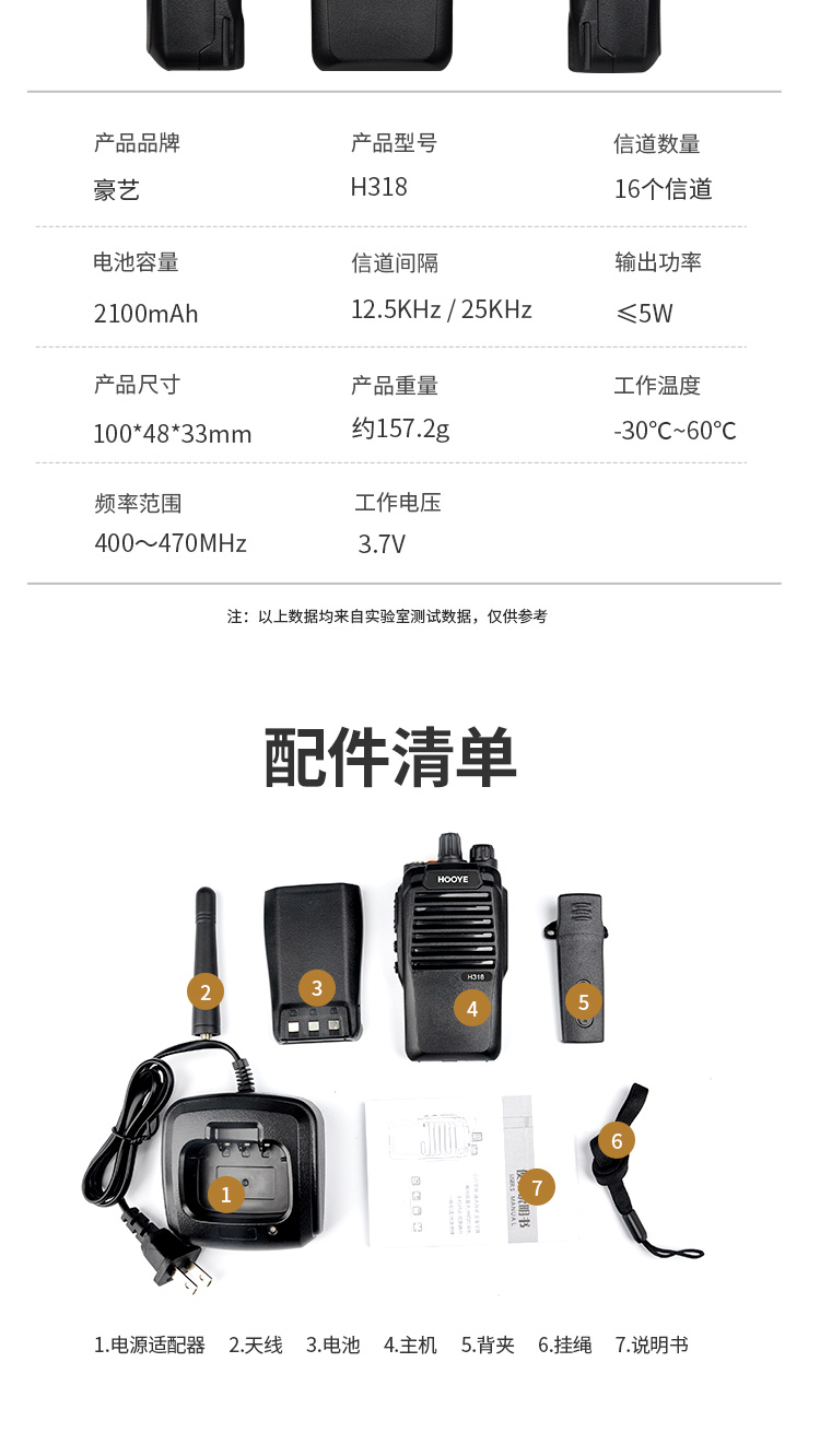 豪艺（HOOYE）H318对讲机办公民用-企业官网