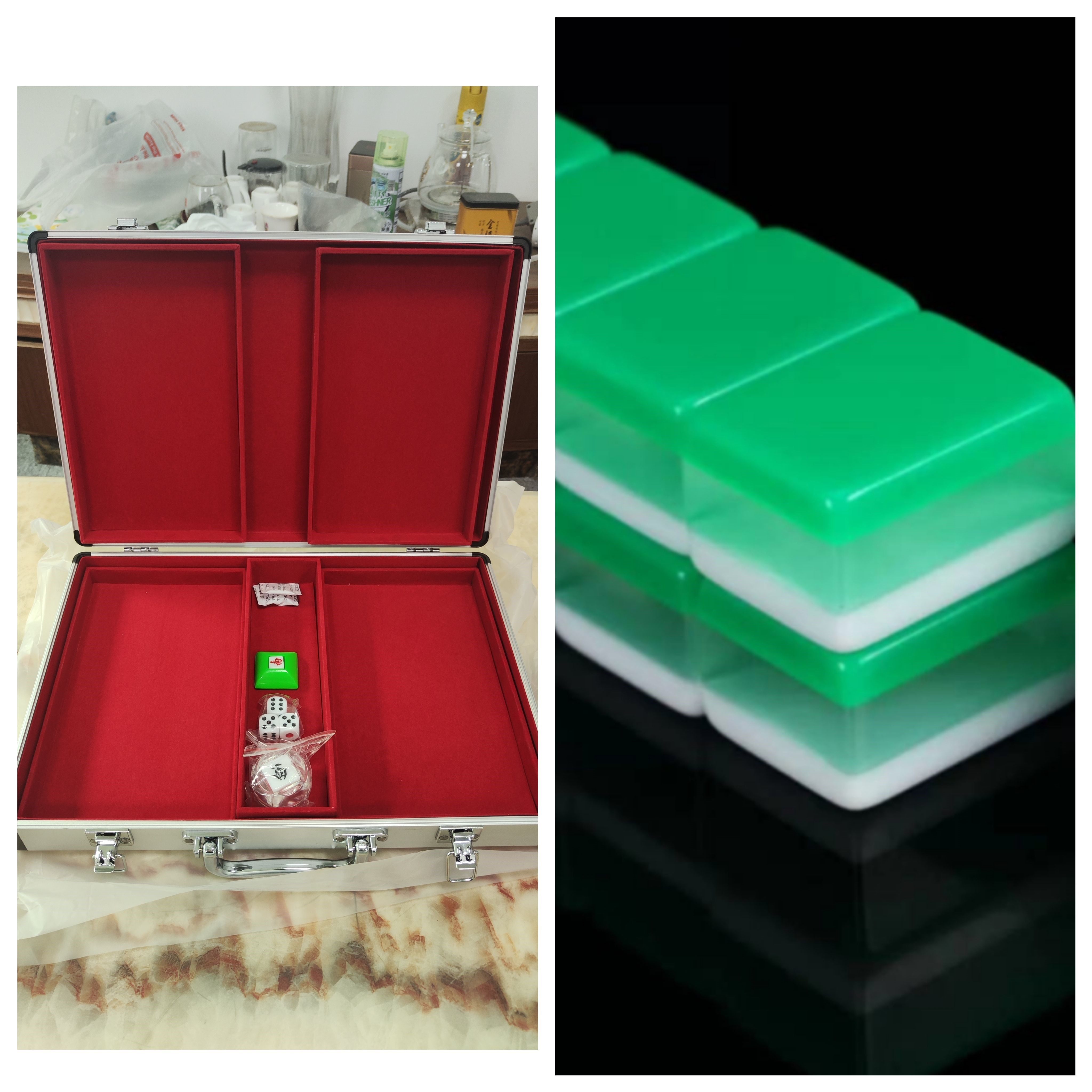 🔥 Medium-sized crystal mahjong set with gift box, for the ultimate ...