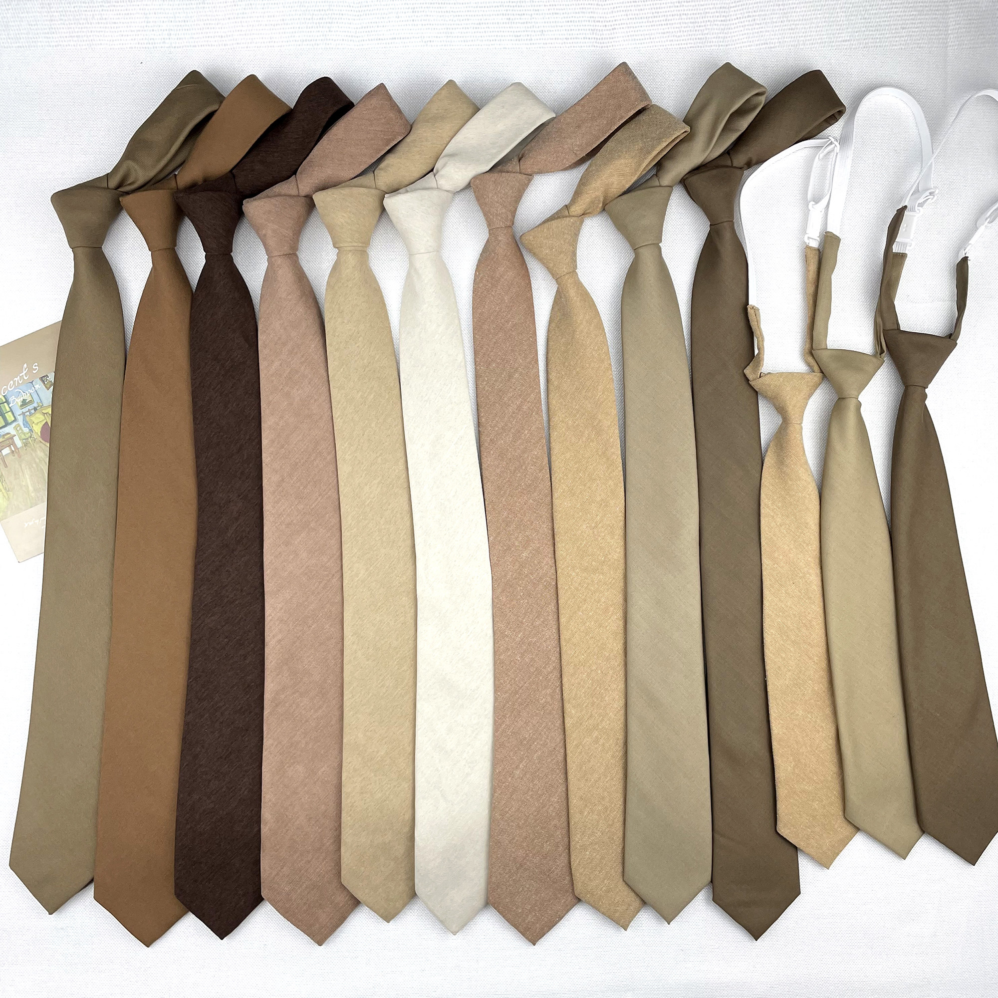 🔥 This brown, vintage khaki, coffee-colored cotton tie is surprisingly ...