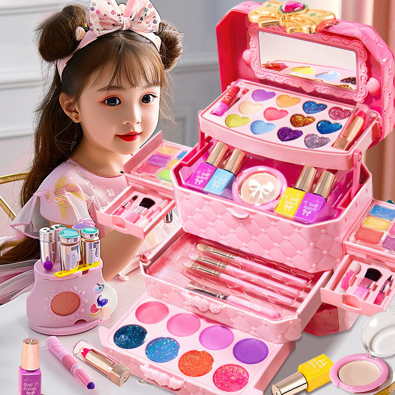 25-year-old latest kids makeup toy suit non-toxic girl princess makeup ...