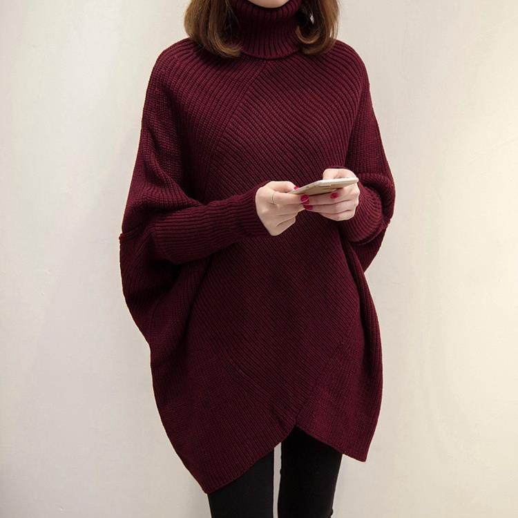 Women's high necked cape bata shirt with thick pullover