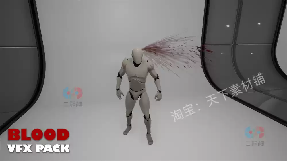 UE5 NIAGARA Blood VFX Pack 人物角色受傷濺血流血特效5.0