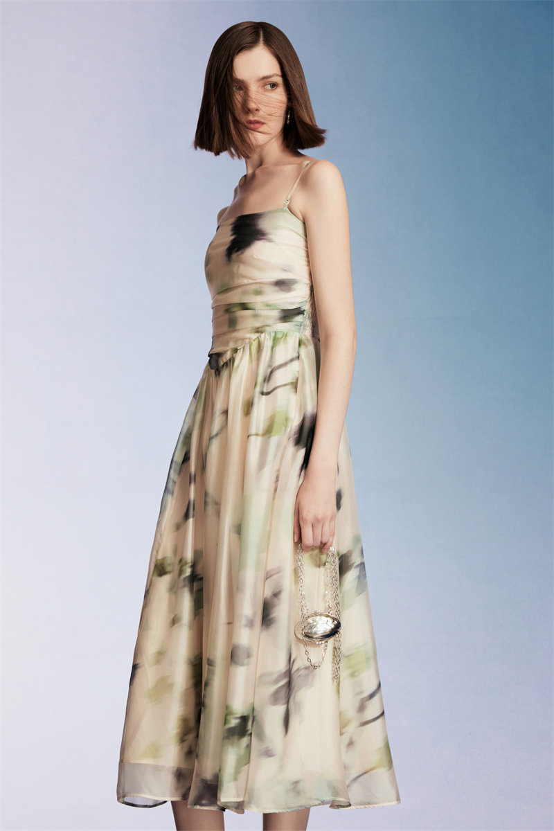 PURITY RING cocktail morandi-print organza slip dress- Rome – GOOD GIRL ...
