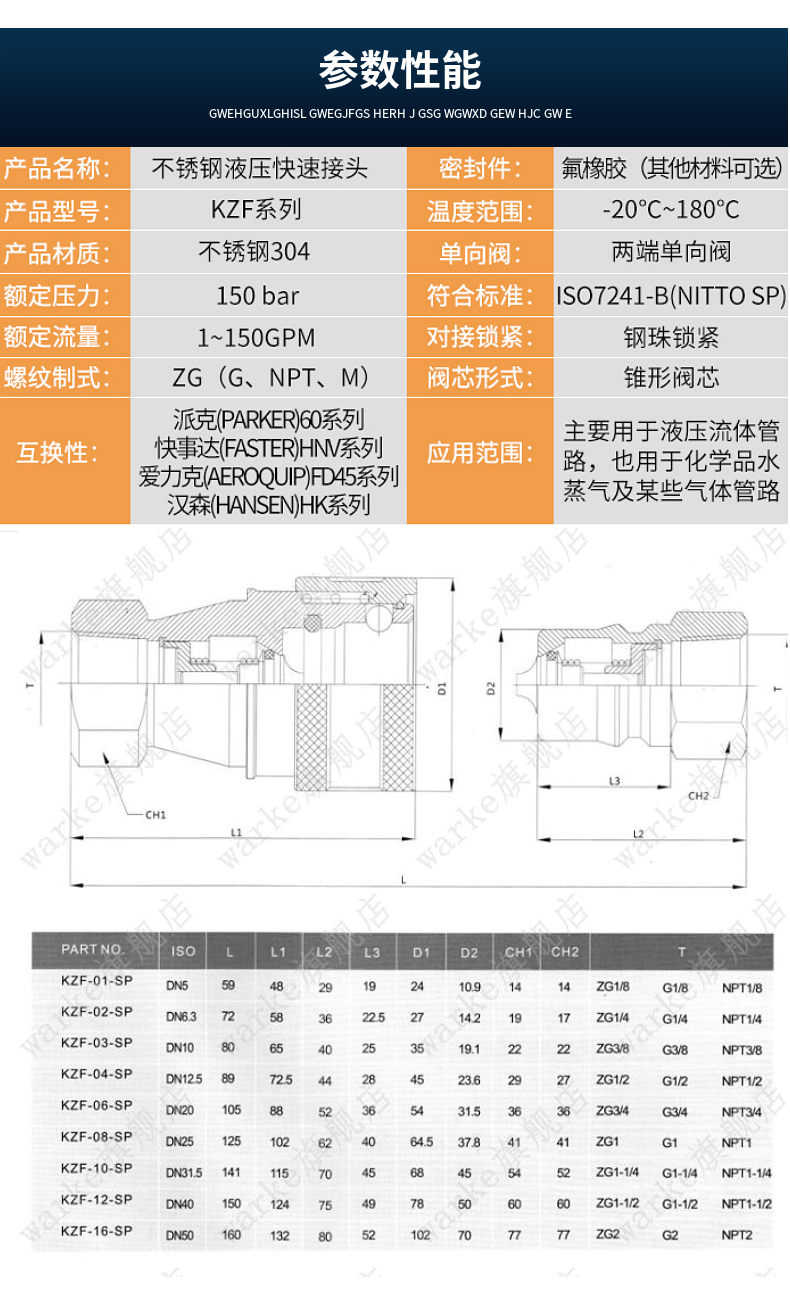 KZF1-4丨2-6丨3-8丨4-10丨6-15丨8-20 ZG不锈钢快速接头电解液-阿里巴巴