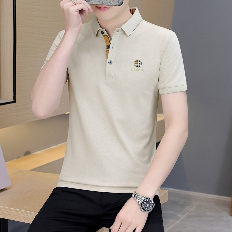 翻领男士Polo衫短袖t恤官方旗舰店2024新款高级感上衣-Taobao