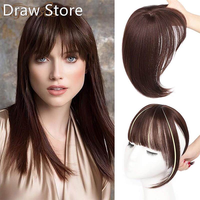 Dark Brown/Black Synthetic Hair Fringe Clip Bangs Clip In Ha
