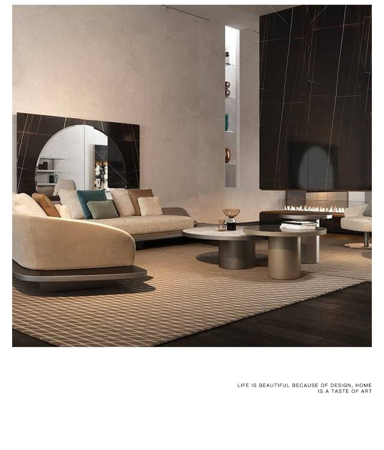 意式极简Reflex Segno弧形轻奢迪丽热巴别墅布艺大户型法拉利沙发-阿里巴巴