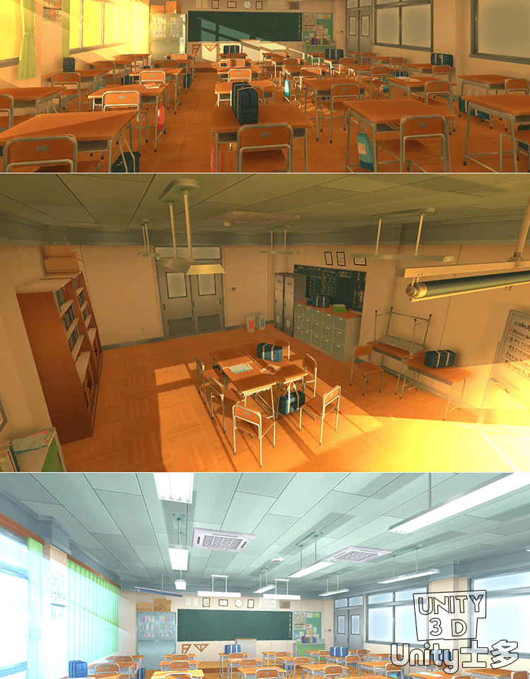 Unity3D手绘风格教室课堂场景书桌椅子模型Assets_classroom 1.0 - 场景模型 - 绘图狗-设计灵感素材集散地