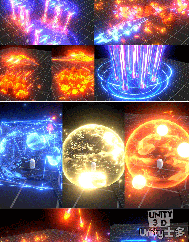 Unity魔法技能特效包爆炸100 Special Skills Effects Pack 22.5 - 粒子特效 - 绘图狗-设计灵感素材集散地