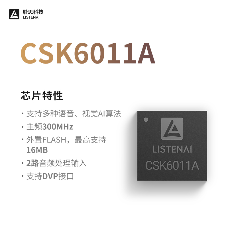 聆思CSK6系AI芯片提供大模型语音交互视觉识别SDK CSK6011A/6012