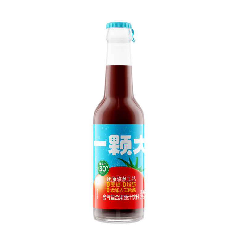 【一颗大】番茄汁饮料微气泡水复合果蔬汁0蔗糖275ml*6瓶-Taobao