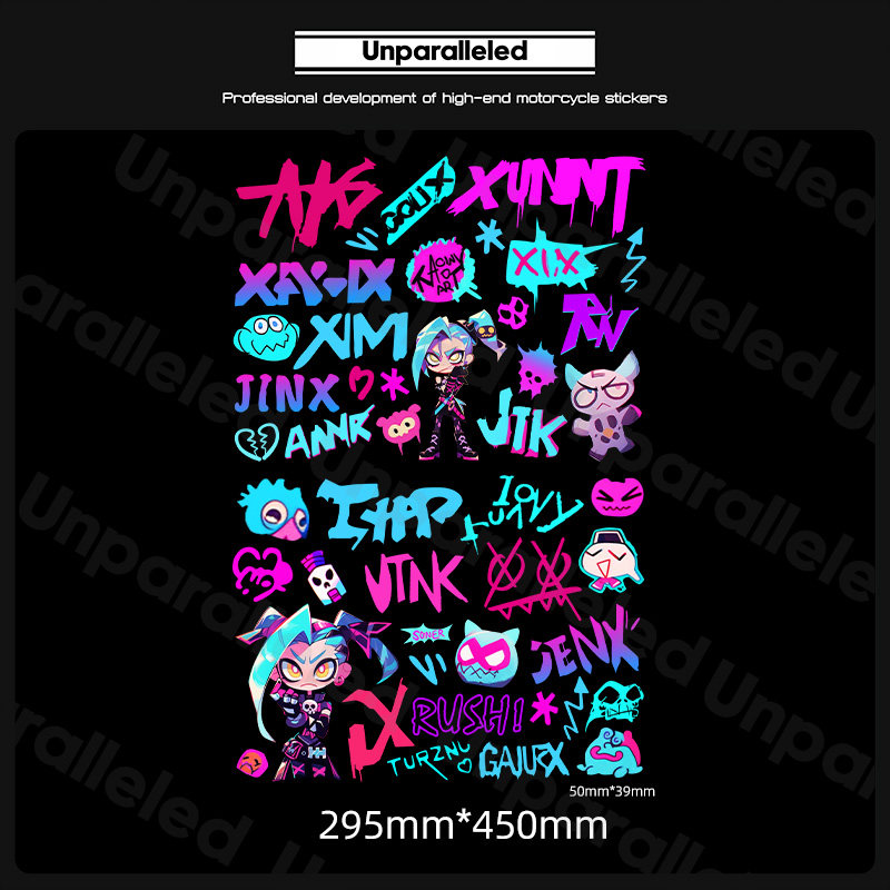 Jinx Car Sticker Small Explosion Zuan Graffiti Night Hero Decorative ...