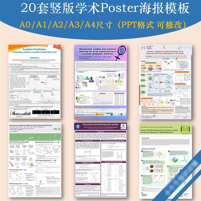 国际学术会议海报poster墙报壁报PPT格式模板20套A0A1A2A3A4-Taobao