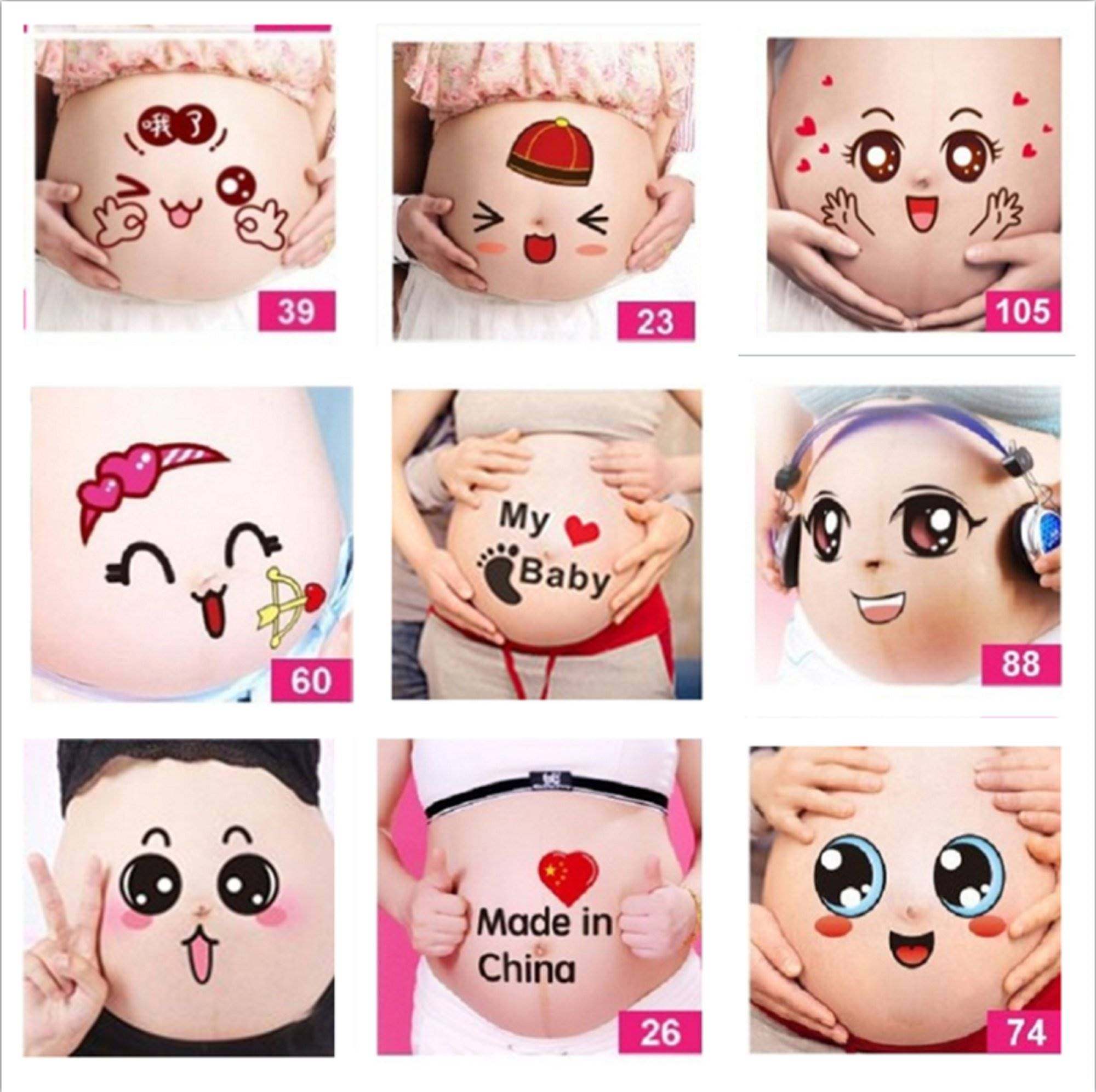 [USD 6.01] Pregnant pregnant woman with pregnant props belly sticker ...