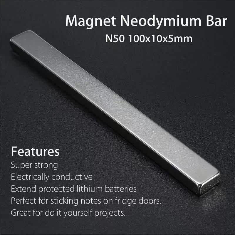 1 Pcs N50 Rectangular Magnet Bar Neodymium Long Magnet Strip