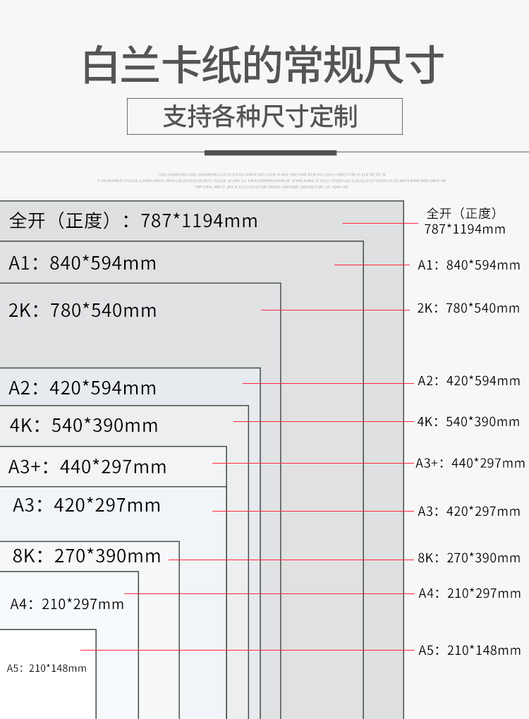 250克灰底白卡纸 A3A4八开4K单面白板纸服装内衬包装纸打板纸画图-阿里巴巴