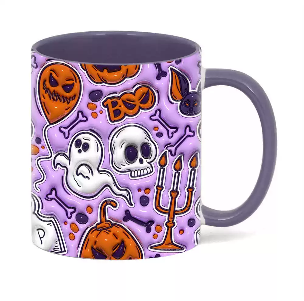 3D茶水杯SPOOKY幽灵Halloween陶瓷咖啡马克杯子万圣节南瓜Pumpkin