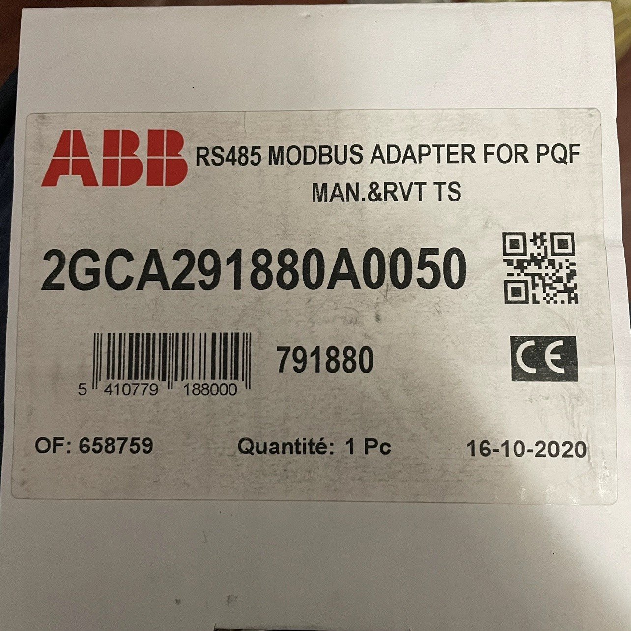 ABB RVT-Kit 功率因数控制器通讯附件 MODBUS 2GCA291880A0050
