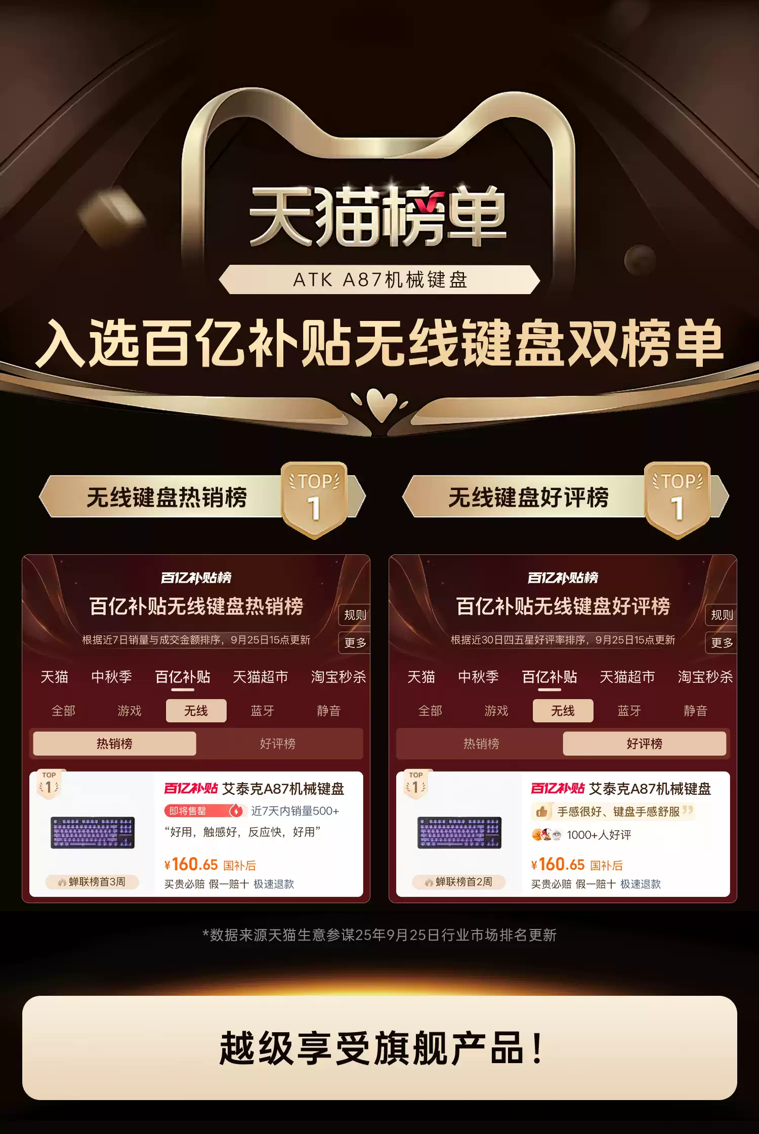 ATK A87三模RGB机械键盘客制化无线蓝牙电竞游戏专用87键电脑键盘