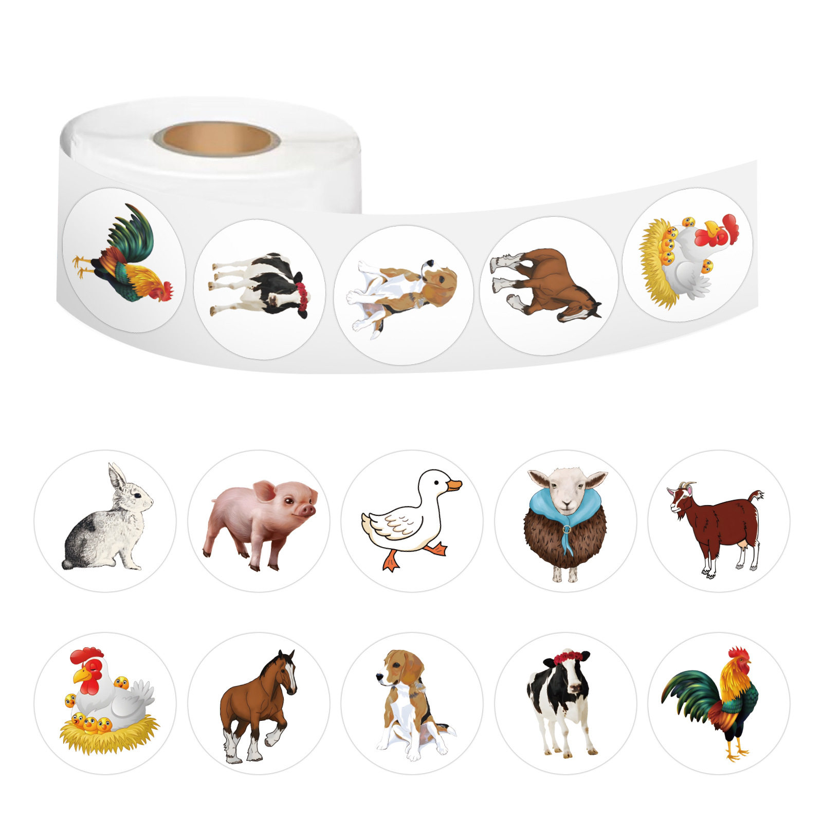 500 cartoon mini farm animal stickers will melt your heart 💖
