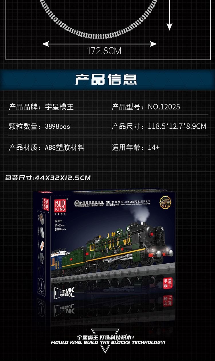 MOULD KING 12025 - French Railways SNCF 231 Steam Locomotive