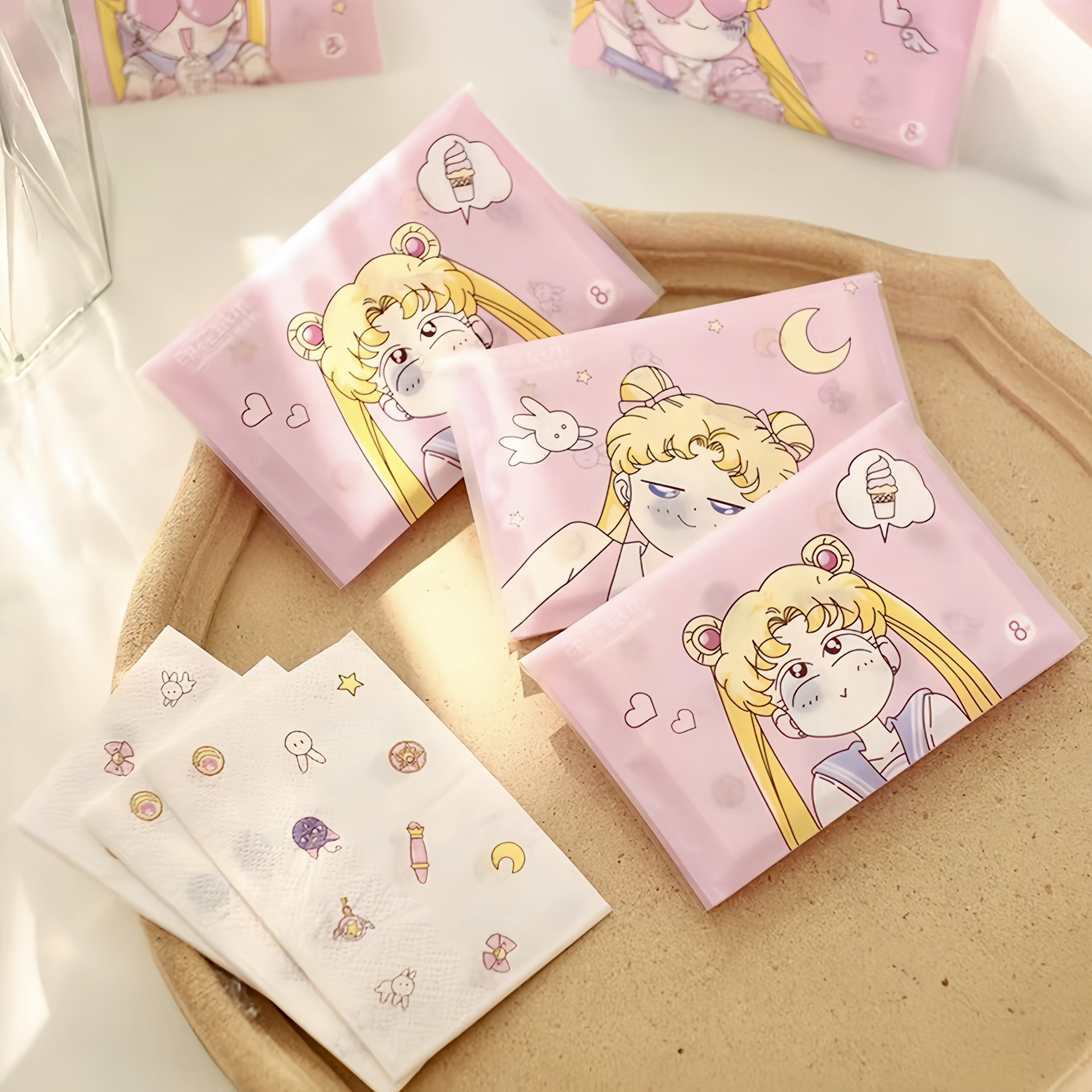 Cartoon girl wallet-style printing handkerchief paper, portable and ...