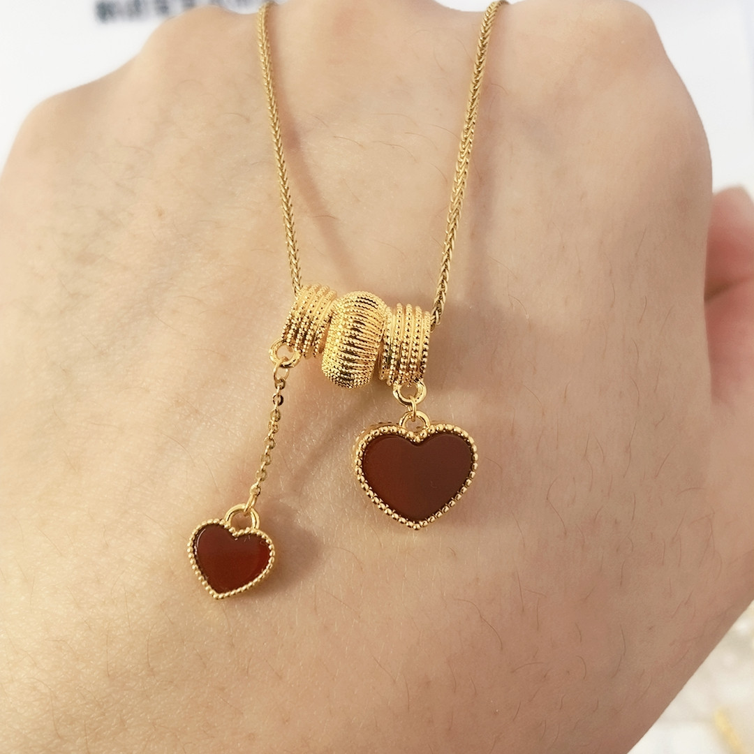 18K金 YH050 心心相印吊坠：爱情信物天花板！被闺蜜追着问链接的神仙首饰！-黄金镶珍珠吊坠-淘宝好物网