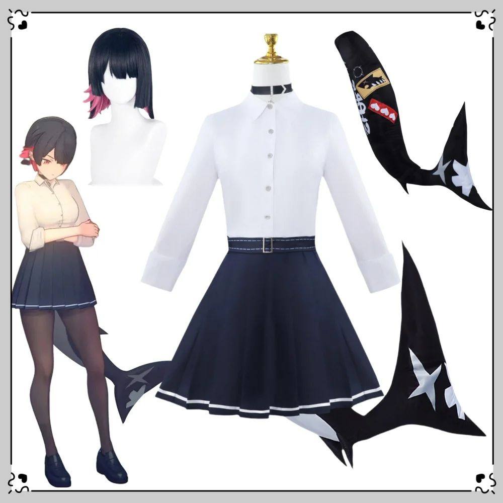 Ellen Joe Zzz Cosplay Costume Wig Tail Zenless Zone Zero-Taobao