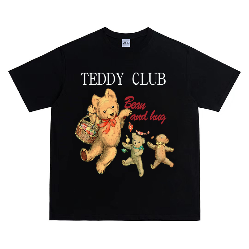 韩版宽松圆领ins大码直喷卡通卫衣短袖T恤女百搭潮男女同款潮-Taobao