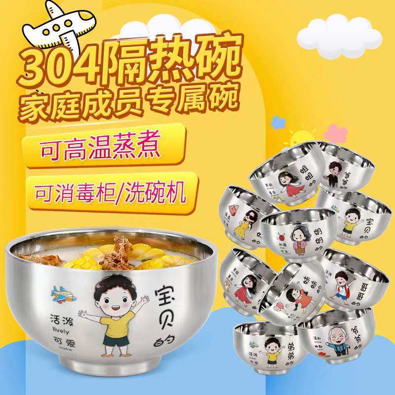 304不锈钢卡通碗创意亲子碗！宝宝吃饭神器+颜值爆表，全家都抢着用！-微波炉专用盒-淘宝好物网