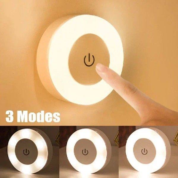 LED Touch Sensor Night Lights 3 Modes USB Rechargeable-Taobao