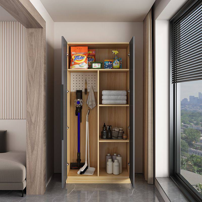 实木阳台储物柜防晒*多层衣柜杂物柜收纳欧松板大容量飘窗柜